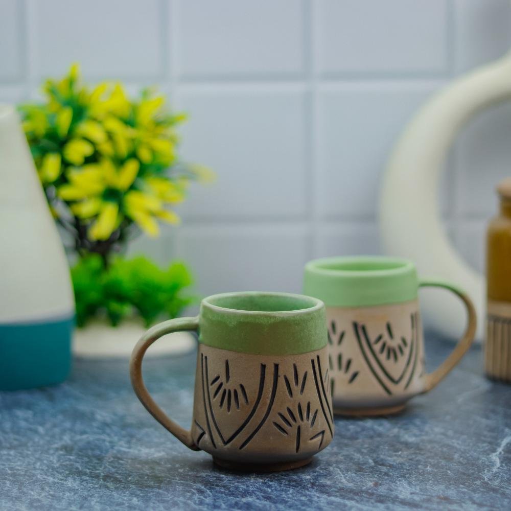 Khurja Pottery Handmade Ceramic Coffee Mugs KHURJA CERAMIC
